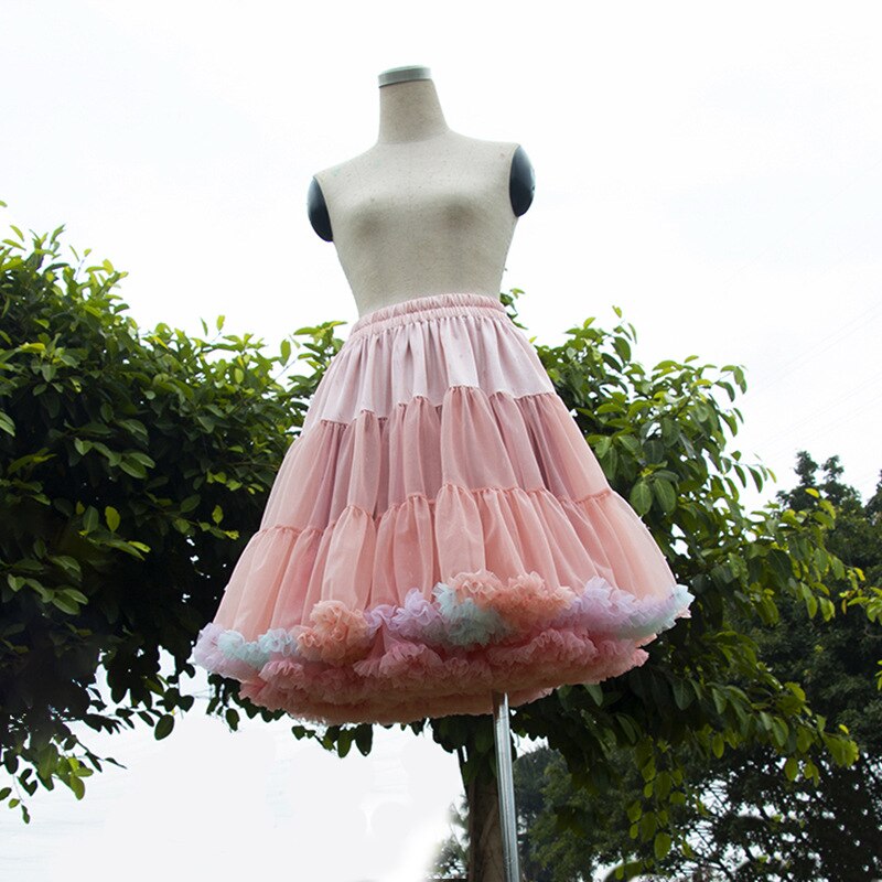 Colorful Women's Rainbow Tutu Skirt Adult Tulle Ballet Dance Costume ...